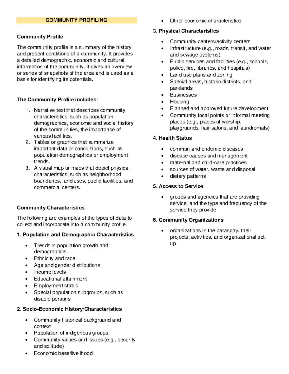 NSTP - Midterms - COMMUNITY PROFILING Community Profile The community ...
