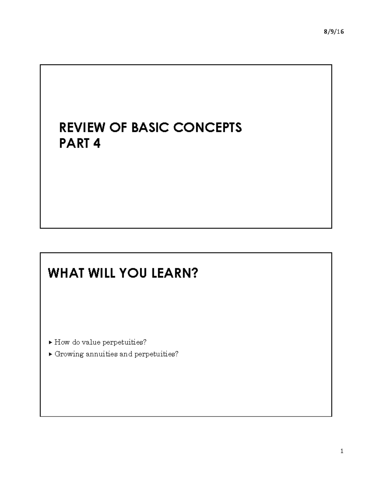REVIEW OF ELEMENTARY FINANCE TOOLS PART 4: PERPETUITIES - Studocu