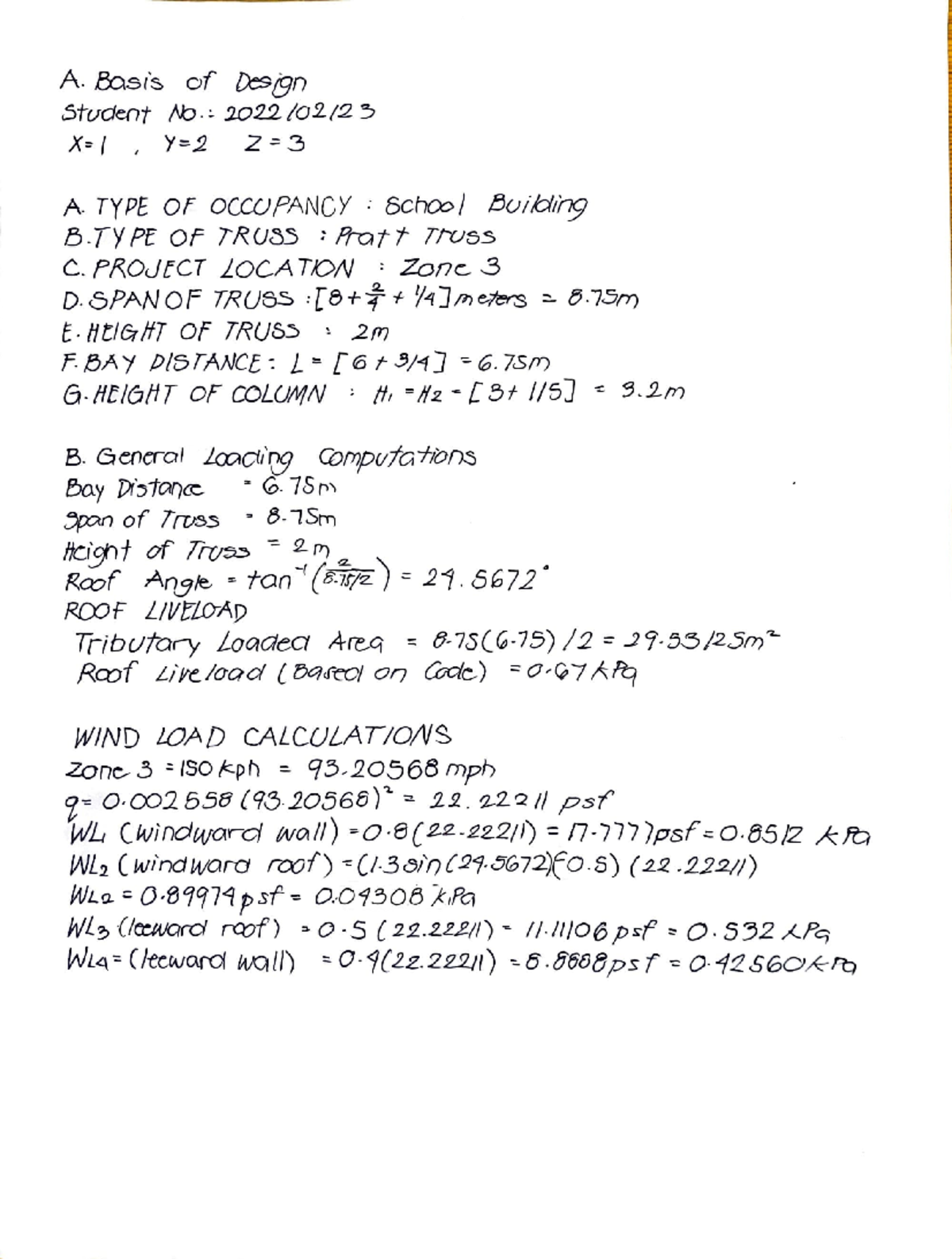 Steel PROJ PROG 1 - Structural Design Notes and Load Calculations - Studocu