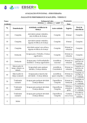 MRC - Escala MRC - AVALIAÇÃO FUNCIONAL – FISIOTERAPIA ESCORE DO MEDICAL ...