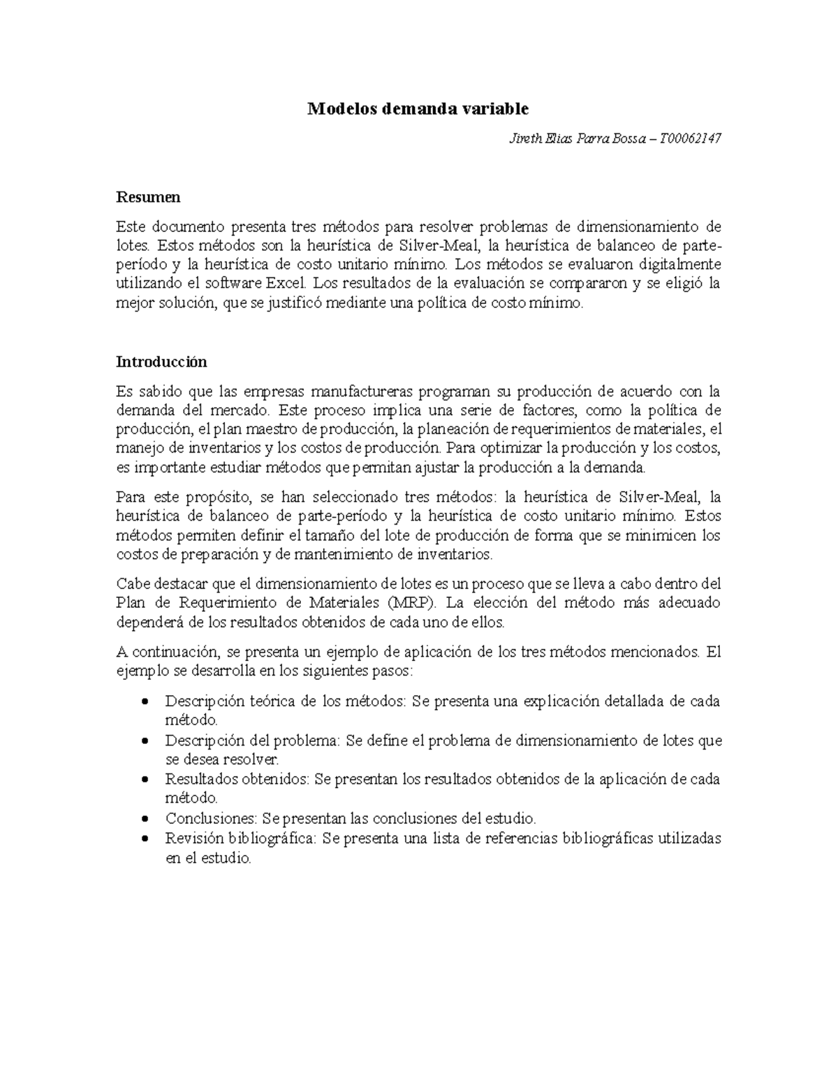 Modelos demanda variable - Modelos demanda variable Jireth Elias Parra ...