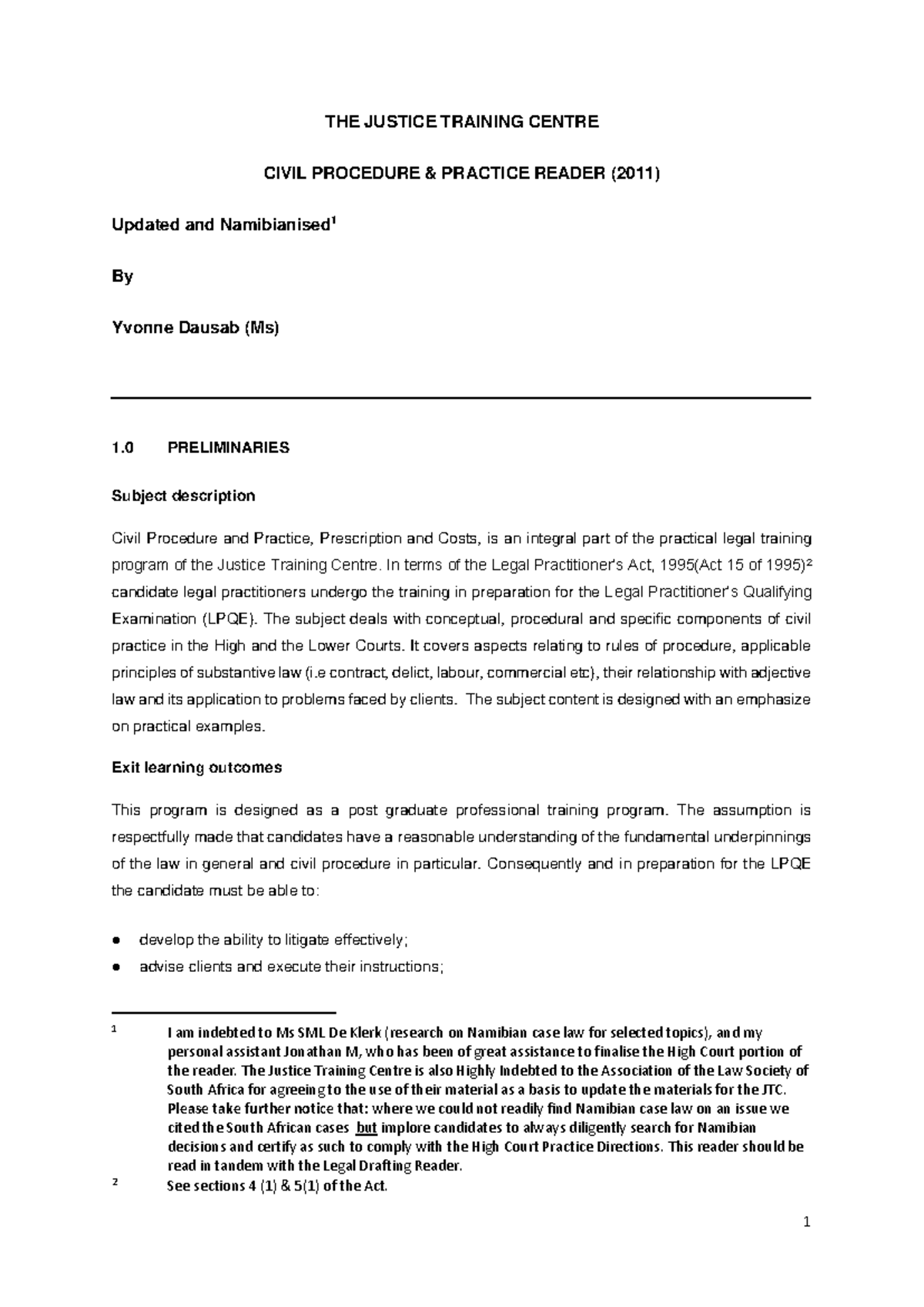 Civil Procedure & Practice Reader - JTC - LPQE Preparation Insights ...