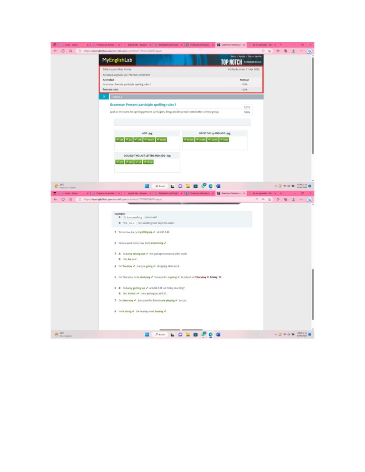 Respuestas de My English Lab Fundamentals - Unidad 9 - Studocu