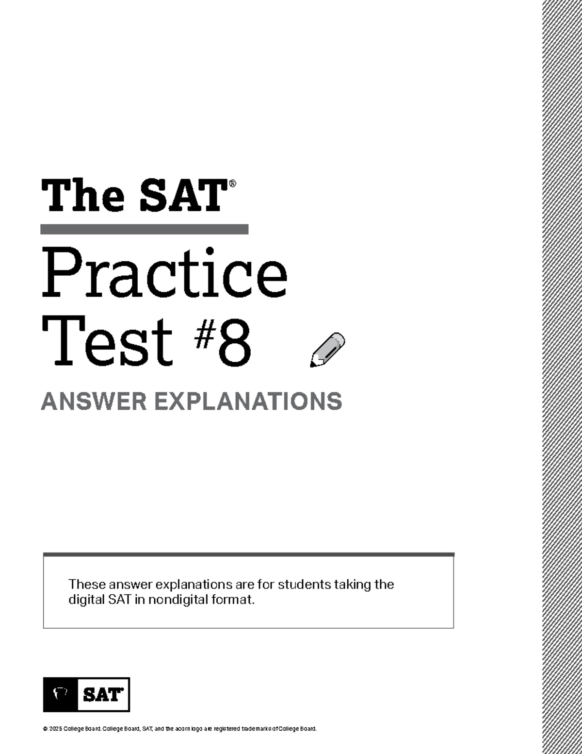 SAT Practice Test 8: Answer Explanations for Reading & Writing - Studocu