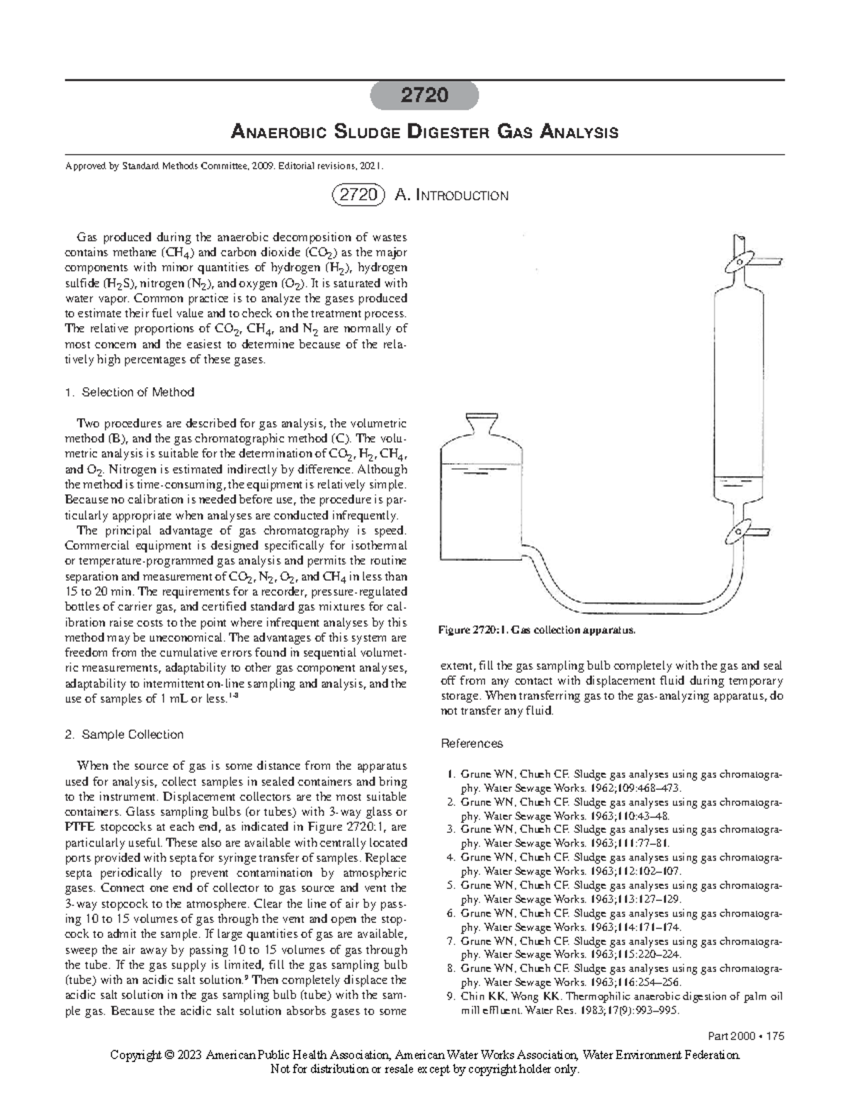 2720 Anaerobic Sludge Digester Gas Analysis Methods and Procedures ...