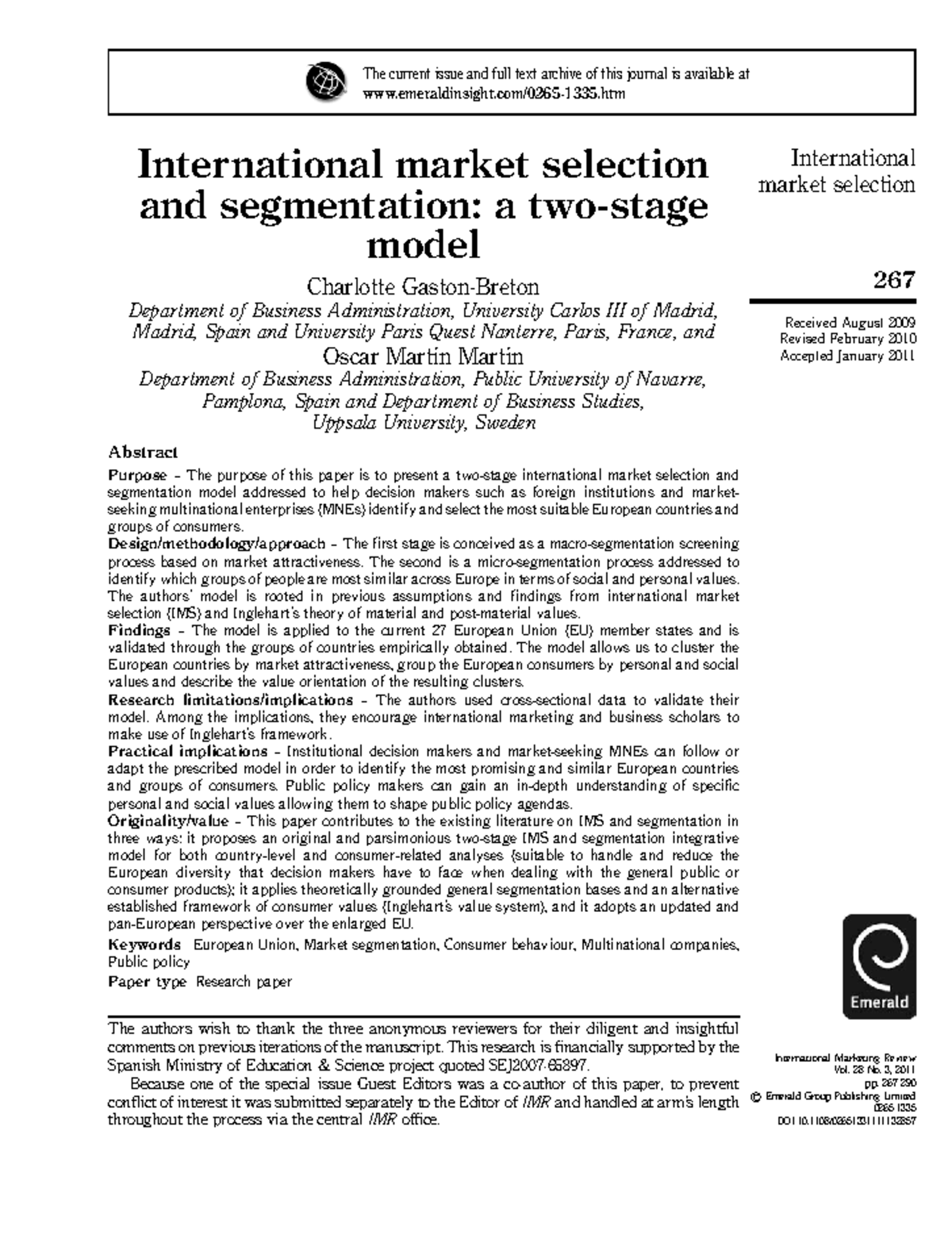 Global market segmentation - Digital MKT - Studocu
