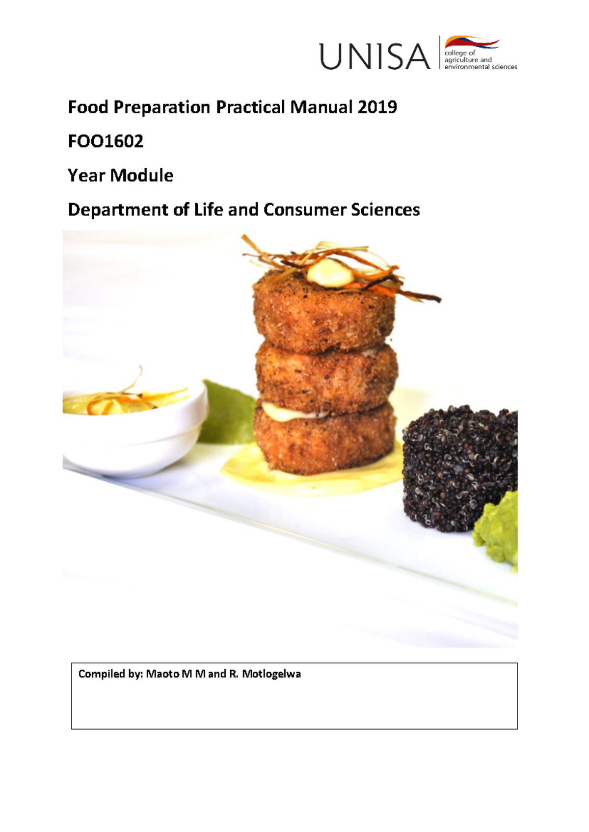 FOO1602 Practical Recipe - Food Preparation Practical Manual 2019 FOO Year Module Department of ...