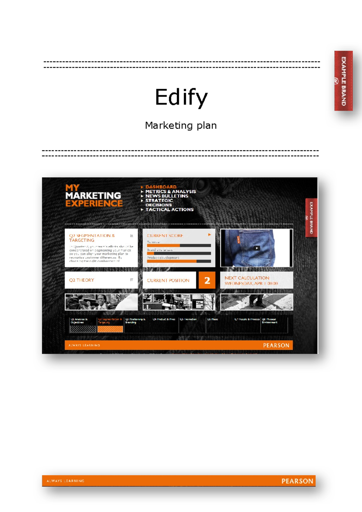 Marketing Plan for Edify: Strategies and Analyses - Essay - Studocu