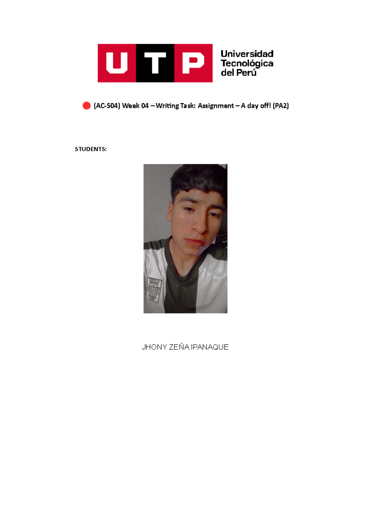 Week 04 EJERCICIOS - Ingles - (AC-S04) Week 04 – Writing Task ...