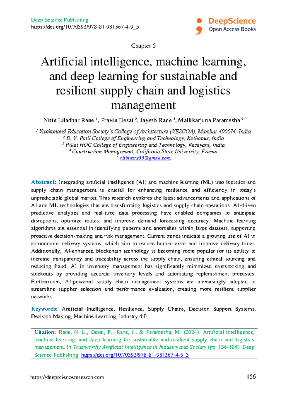 AI & ML for Sustainable Supply Chain Management: Chapter 5 Insights ...