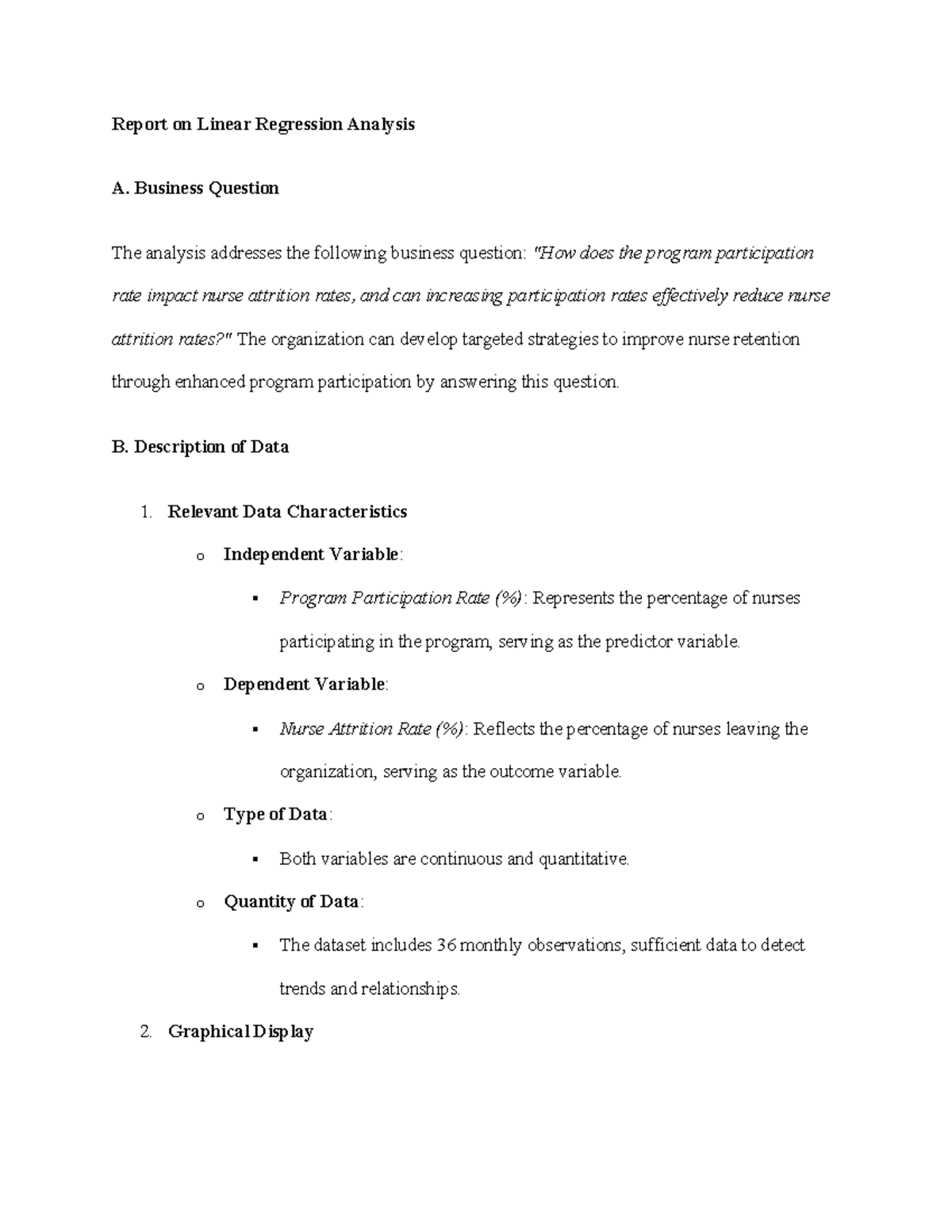 Report on Linear Regression Analysis-2 - Business Question The analysis ...