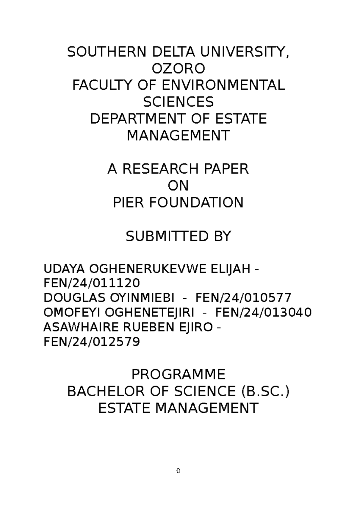 Research Paper on Pier Foundations: Insights for B.Sc. Estate ...