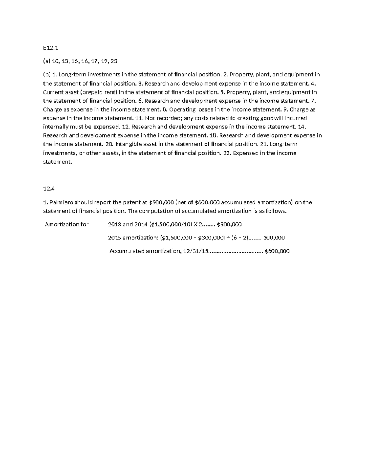 E12 - Financial Position & Income Statement Analysis - Studocu