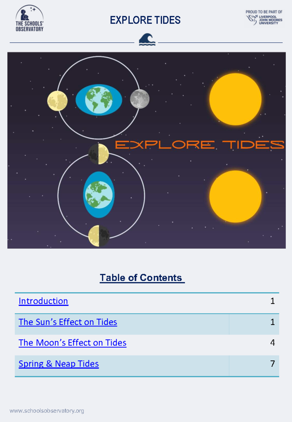 Explore Tides: Understanding Tidal Effects - Worksheet - Studocu
