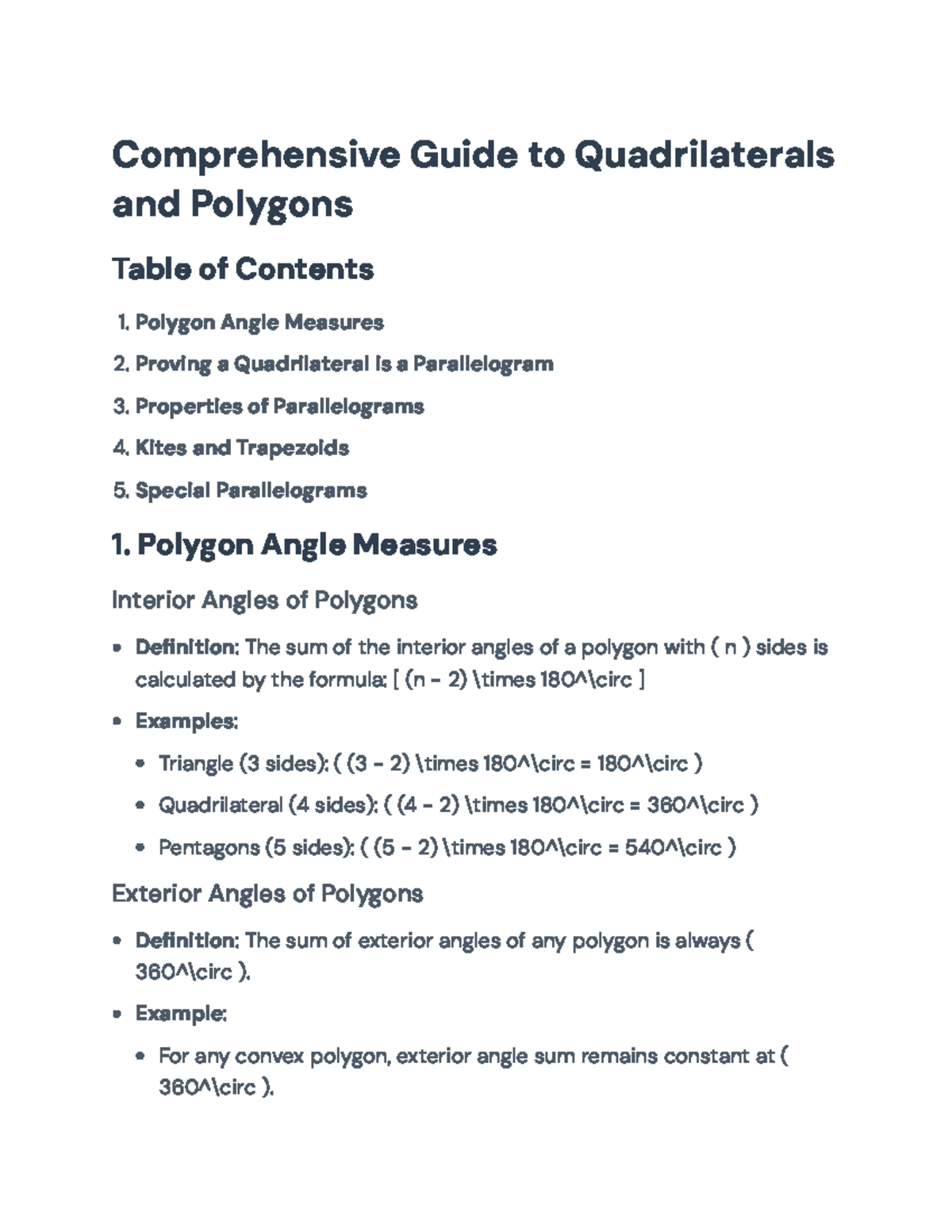 Comprehensive Guide to Quadrilaterals and Polygons: Concepts & Proofs ...