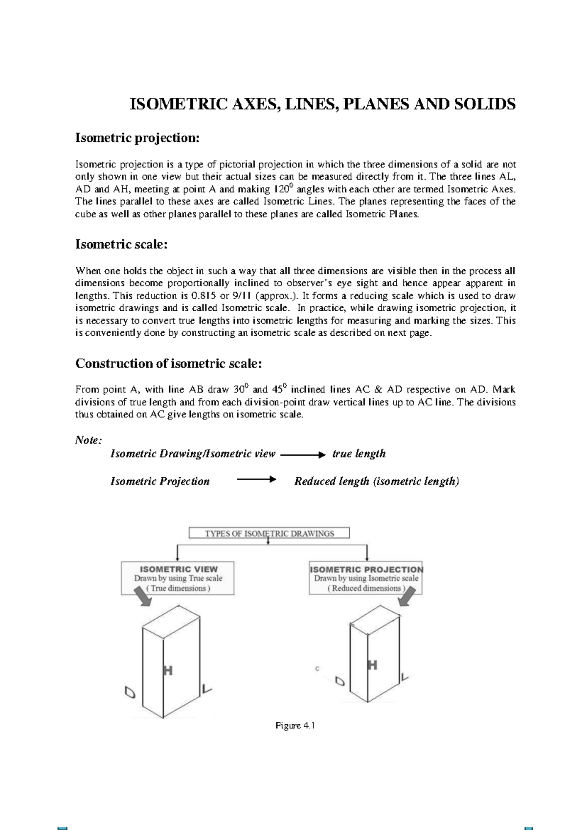 Isometric Axes Lines Planes And Solids Unit 4 Overview Studocu