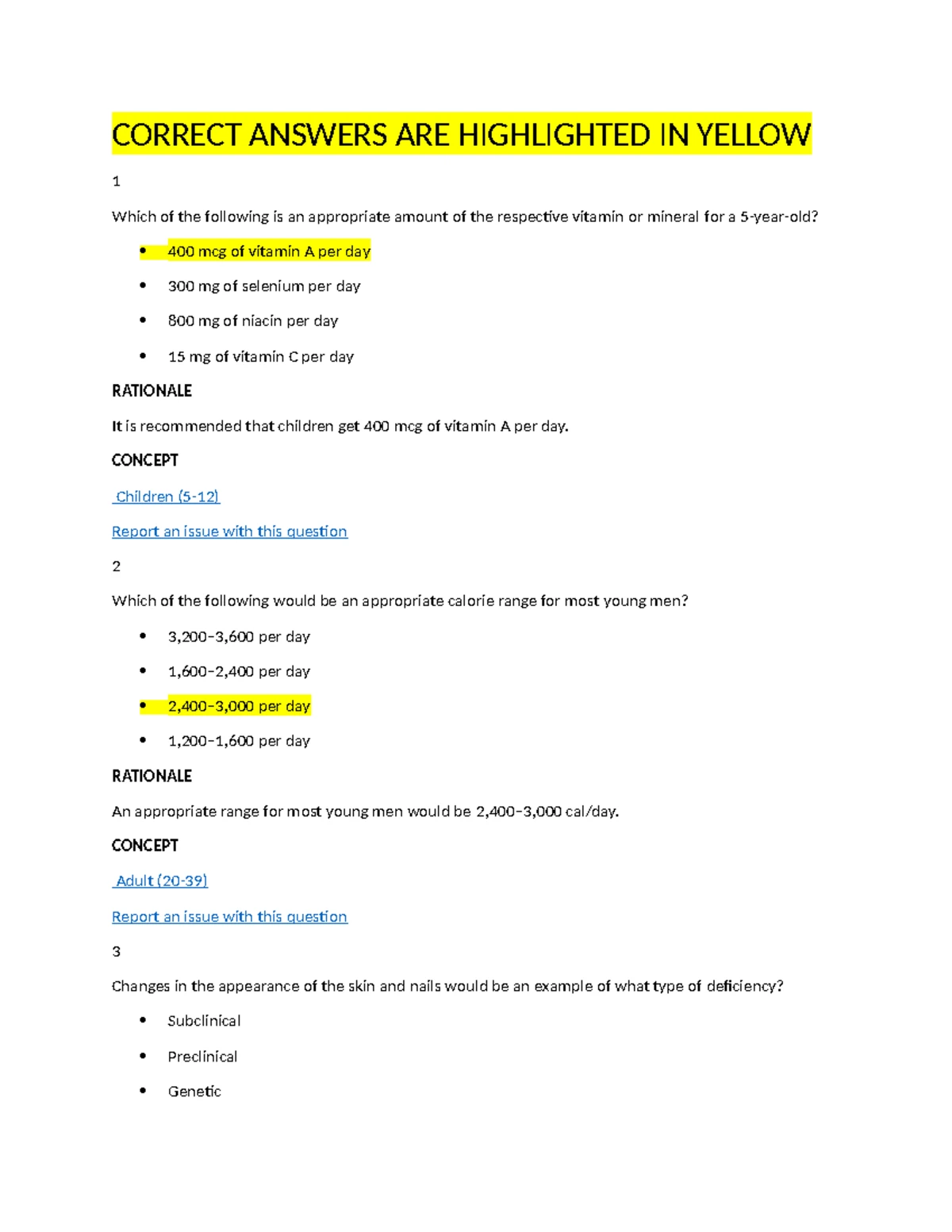 Introduction To Nutrition Milestone 4 UNIT 4 - CORRECT ANSWERS ARE ... Introduction To Nutrition Milestone 4 UNIT 4 - CORRECT ANSWERS ARE ...