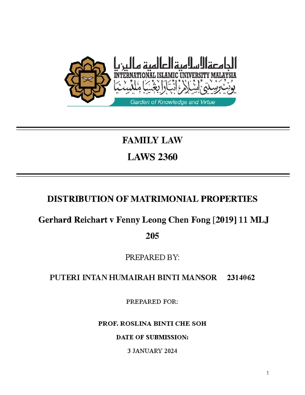FAMILY LAW LAWS 2360 CASE REVIEW: Gerhard Reichart v Fenny Leong Chen ...