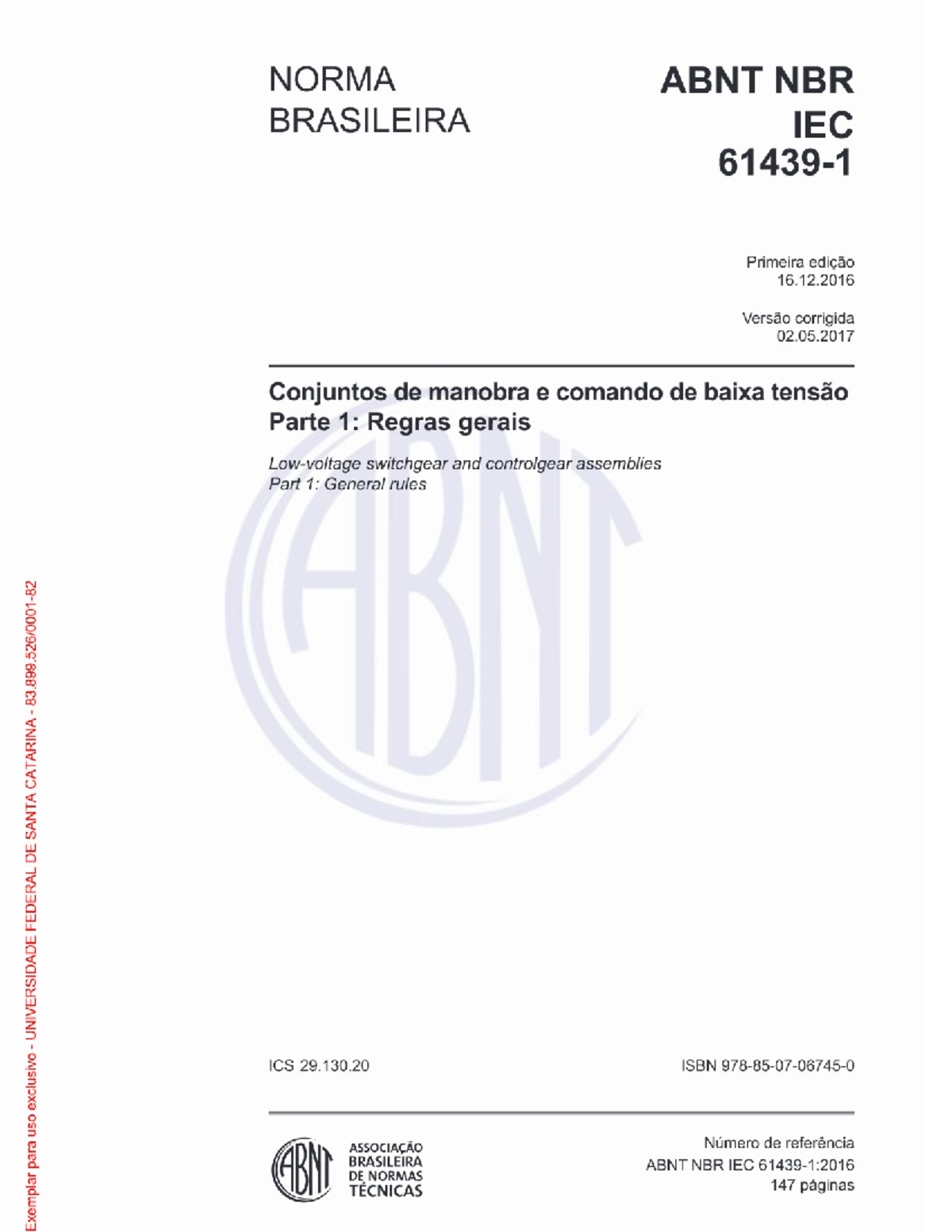 ABNT NBR IEC 61439-1 Standards Overview and Key Highlights - Studocu