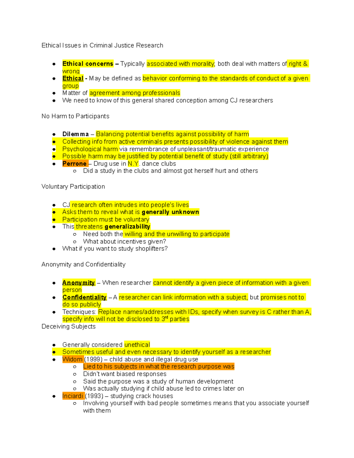 Chapter 3 Ethics and Criminal Justice Research - Ethical Issues in ...