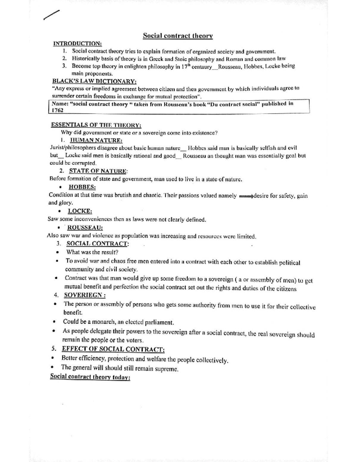 Social contract theory - Social contract theory tries to explain ...