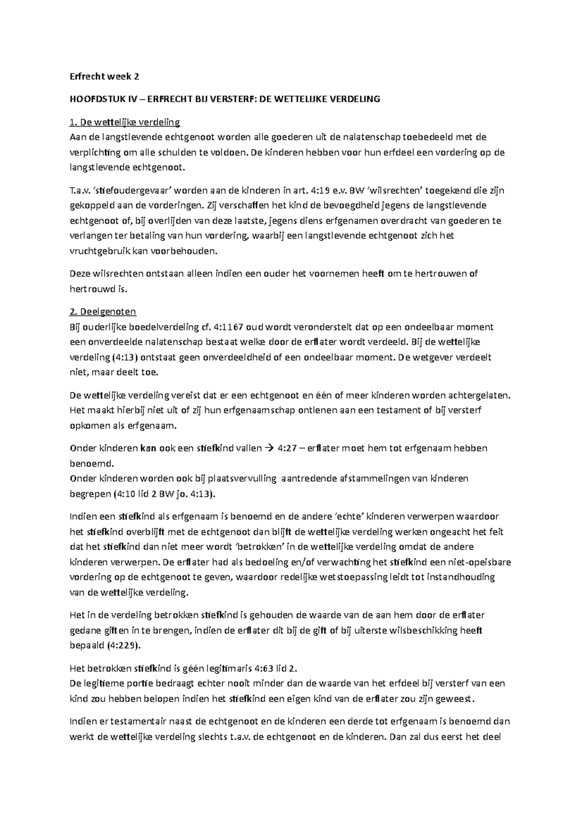 Erfrecht Hoorcollege Week 1: Bloed- en Aanverwantschap Uitleg - Studeersnel