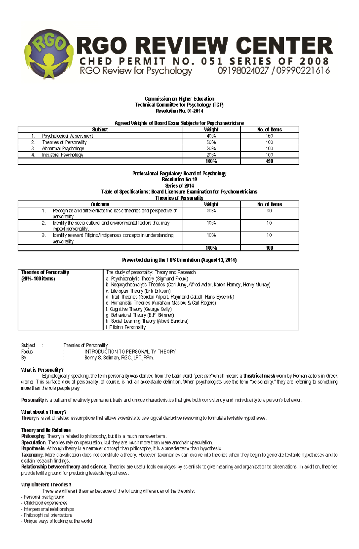 1 Introduction to Personality Theory - Warning: TT: undefined function ...