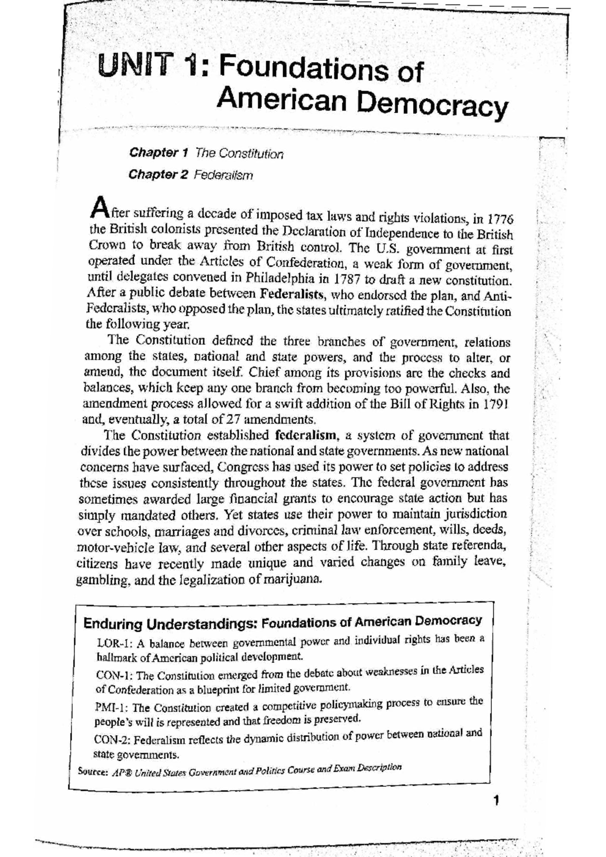 AP US Government & Politics: Foundations of American Democracy ...