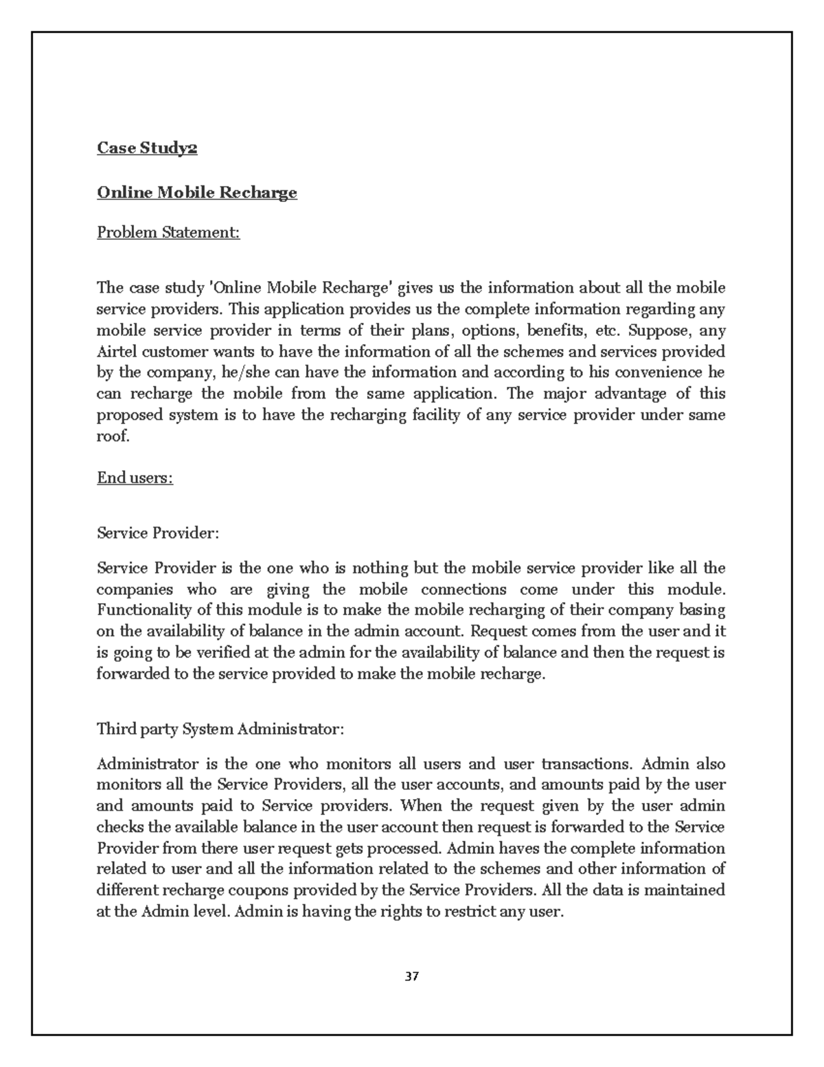 Module 3.4 - Online Mobile Recharge Case Study Analysis - Studocu