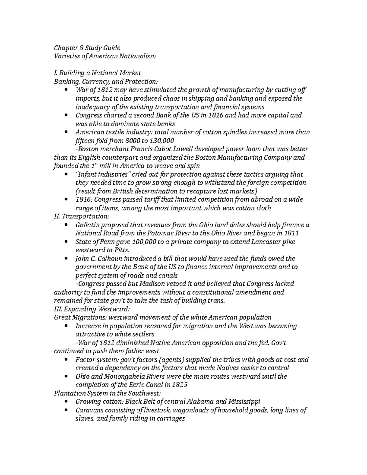 Chapter 8 Study Guide: Varieties of American Nationalism Analysis - Studocu