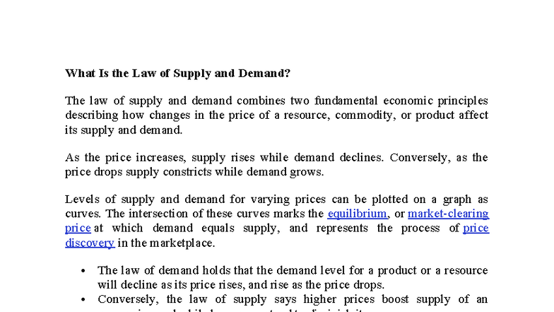 Demand and Supply - Lecture Notes (ECO101) - Studocu