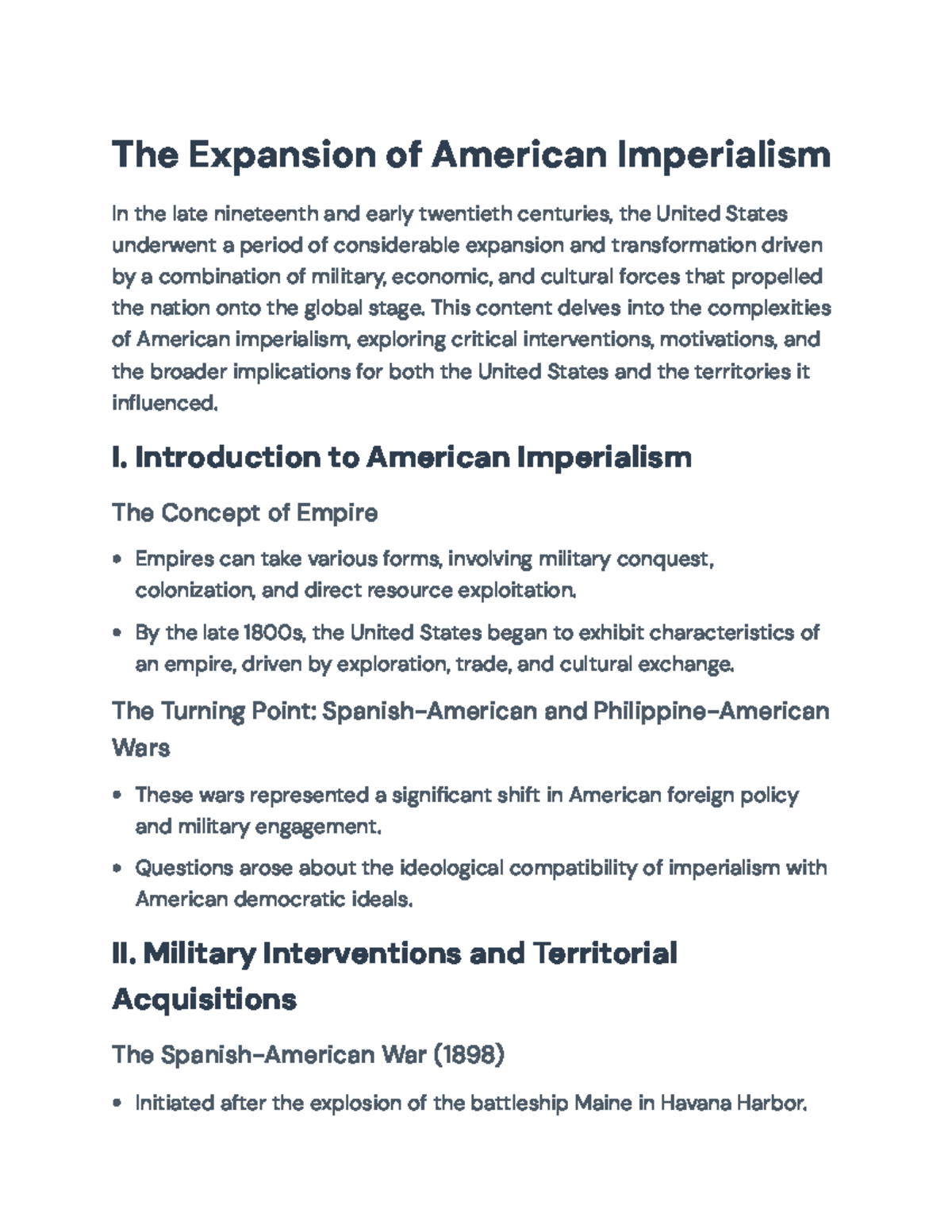 The Expansion of American Imperialism: Historical Contexts & Impacts ...