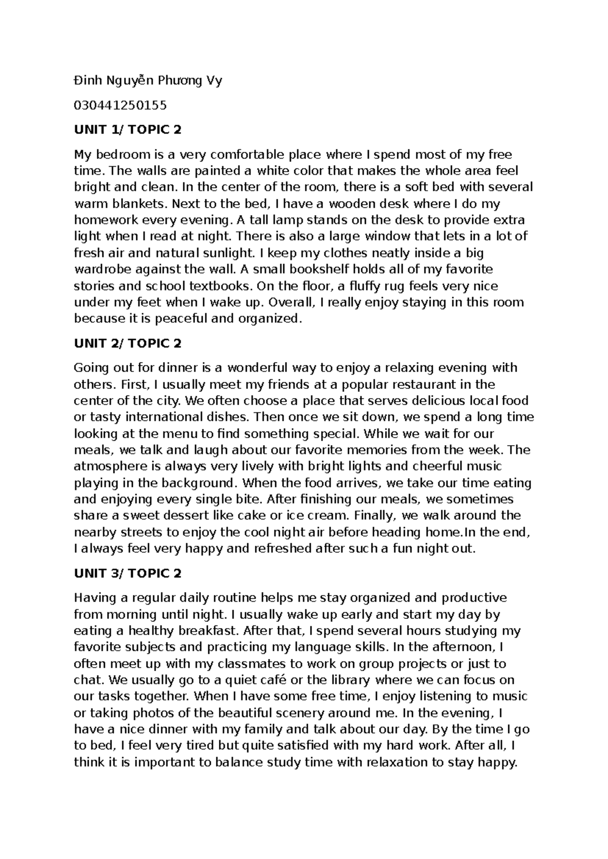 Journal Writing - UNIT 2 Reflections on Daily Life and Freedom - Studocu