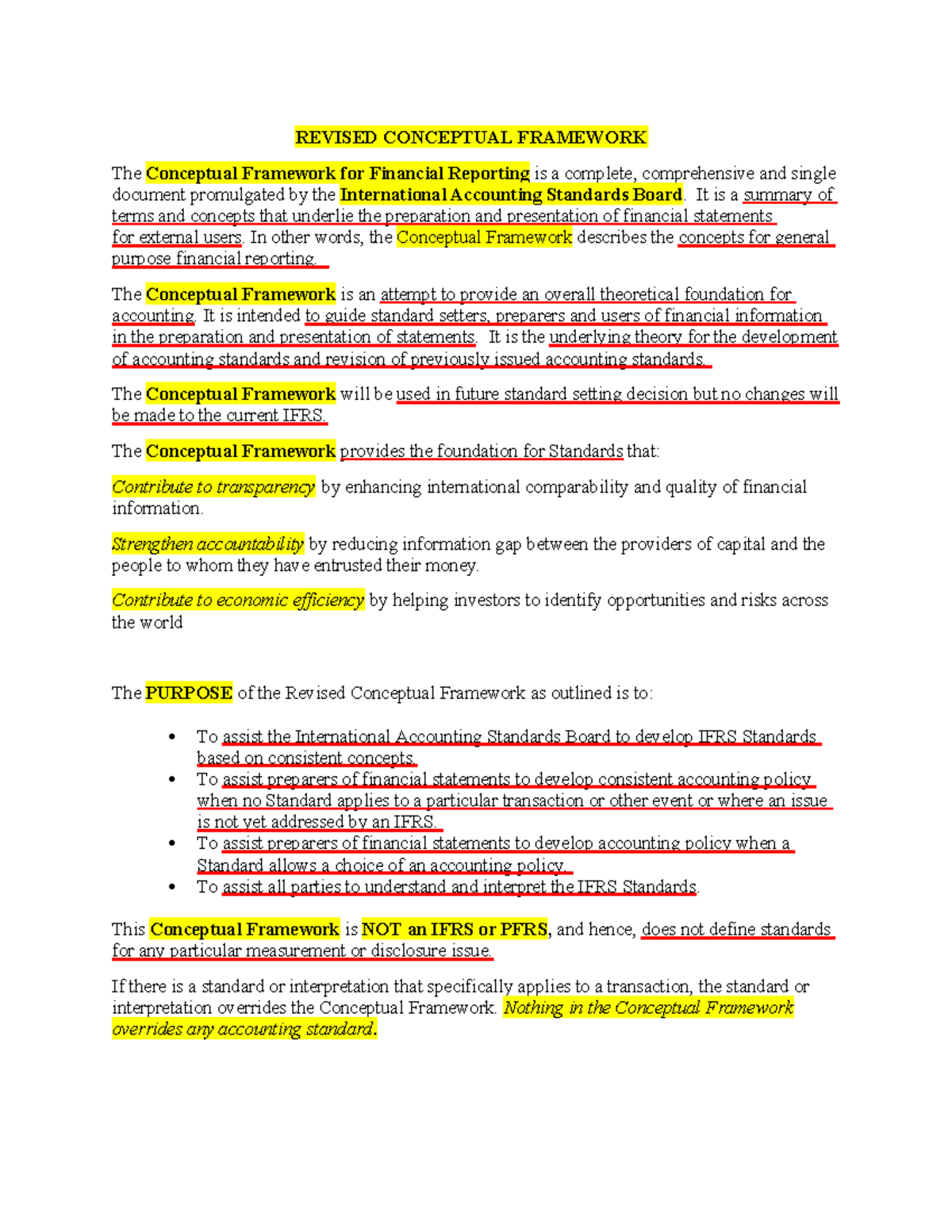 Revised Conceptual Framework for Financial Reporting (Confras 2 - Notes ...