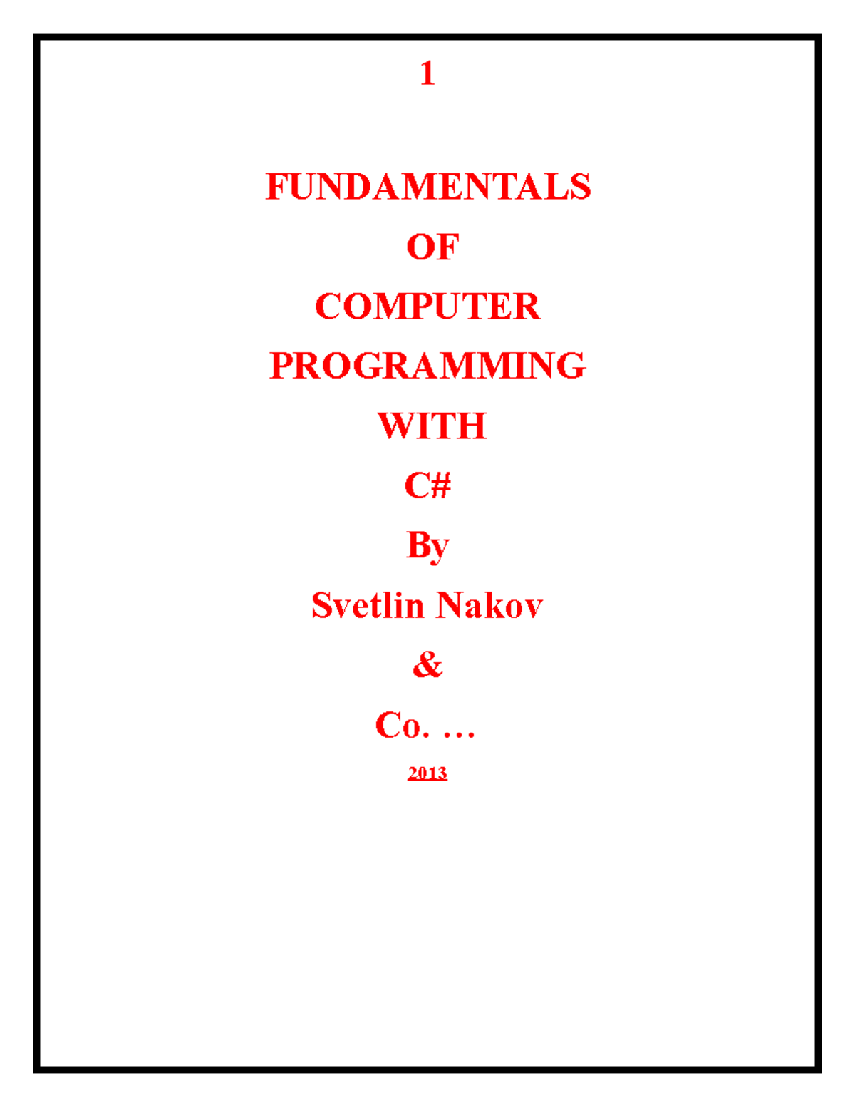 1 FUNDAMENTALS OF COMPUTER PROGRAMMING (CS101) Chapter 1: Introduction to - Studocu