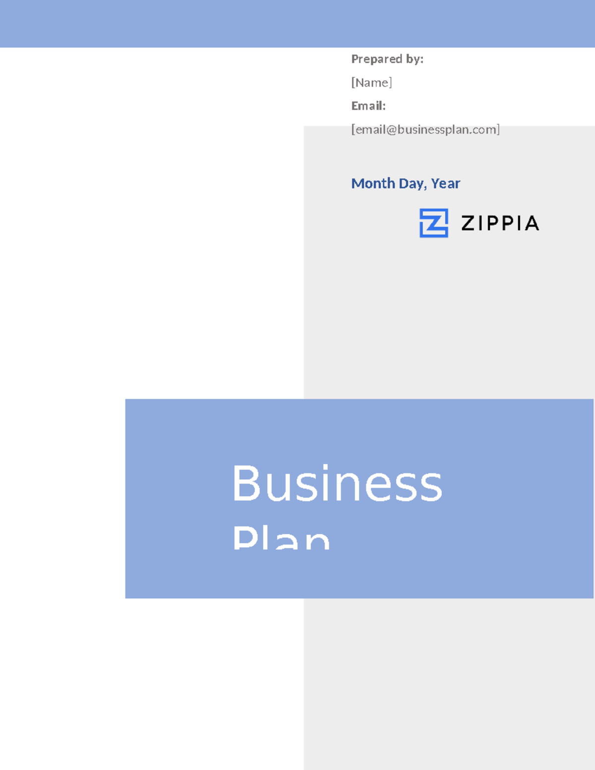 Business plan template zippia - Prepared by: [Name] Email: [email ...