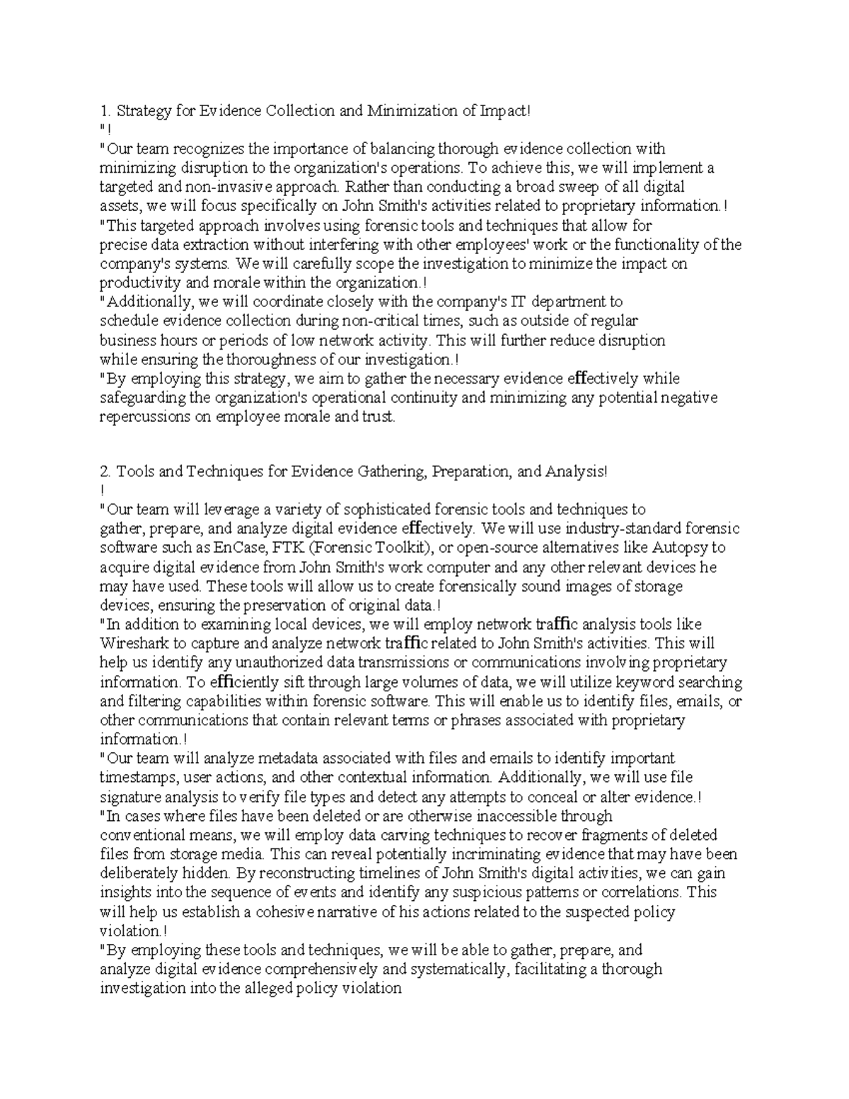 Task 1 - 2241214124 - Strategy for Evidence Collection and Minimization ...