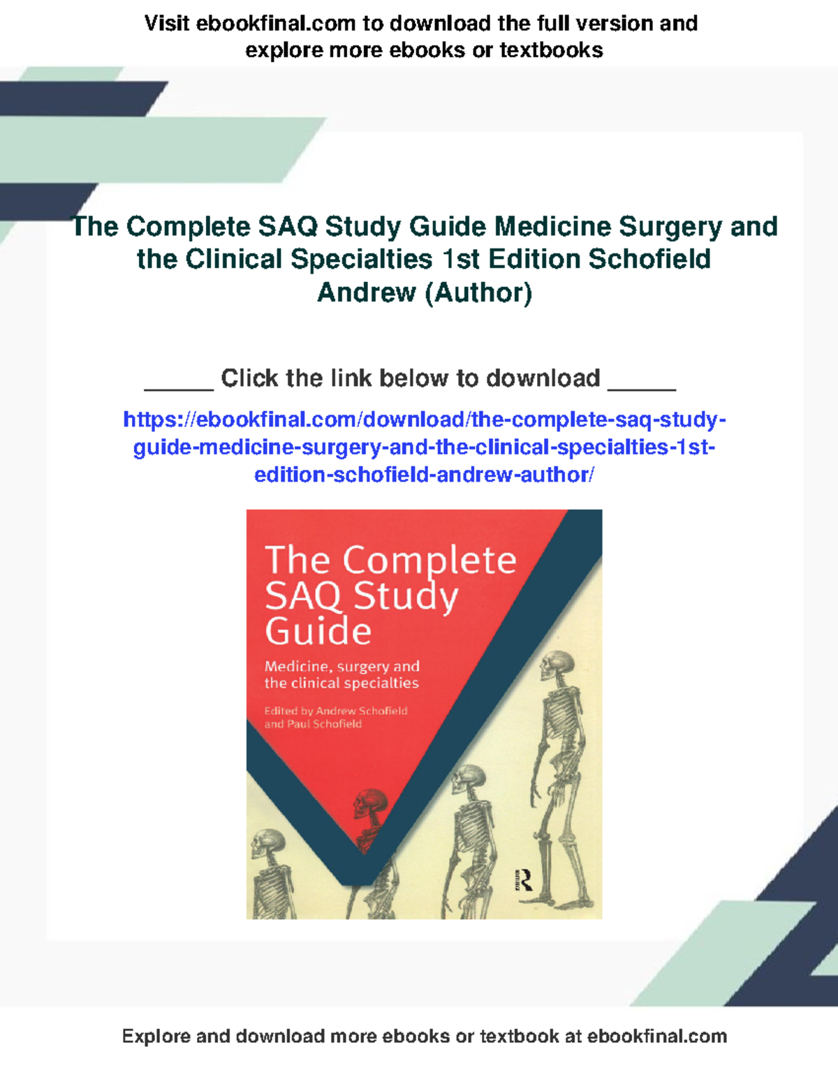 The Complete SAQ Study Guide for Medicine, Surgery & Clinical ...