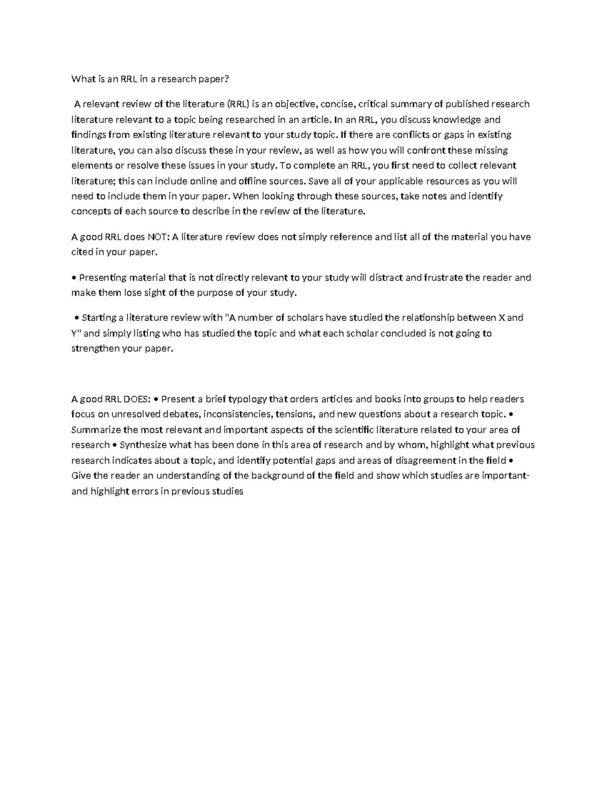 Understanding RRL: A Guide to Literature Reviews in Research - Studocu