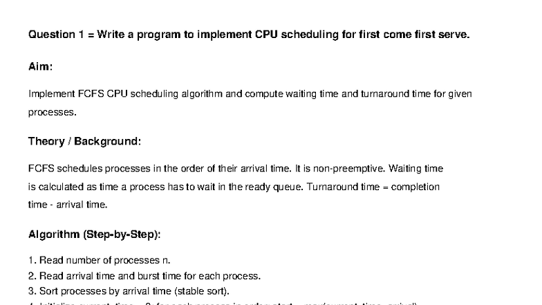 CPU Scheduling Algorithms: FCFS, Priority, Round Robin & Deadlock ...