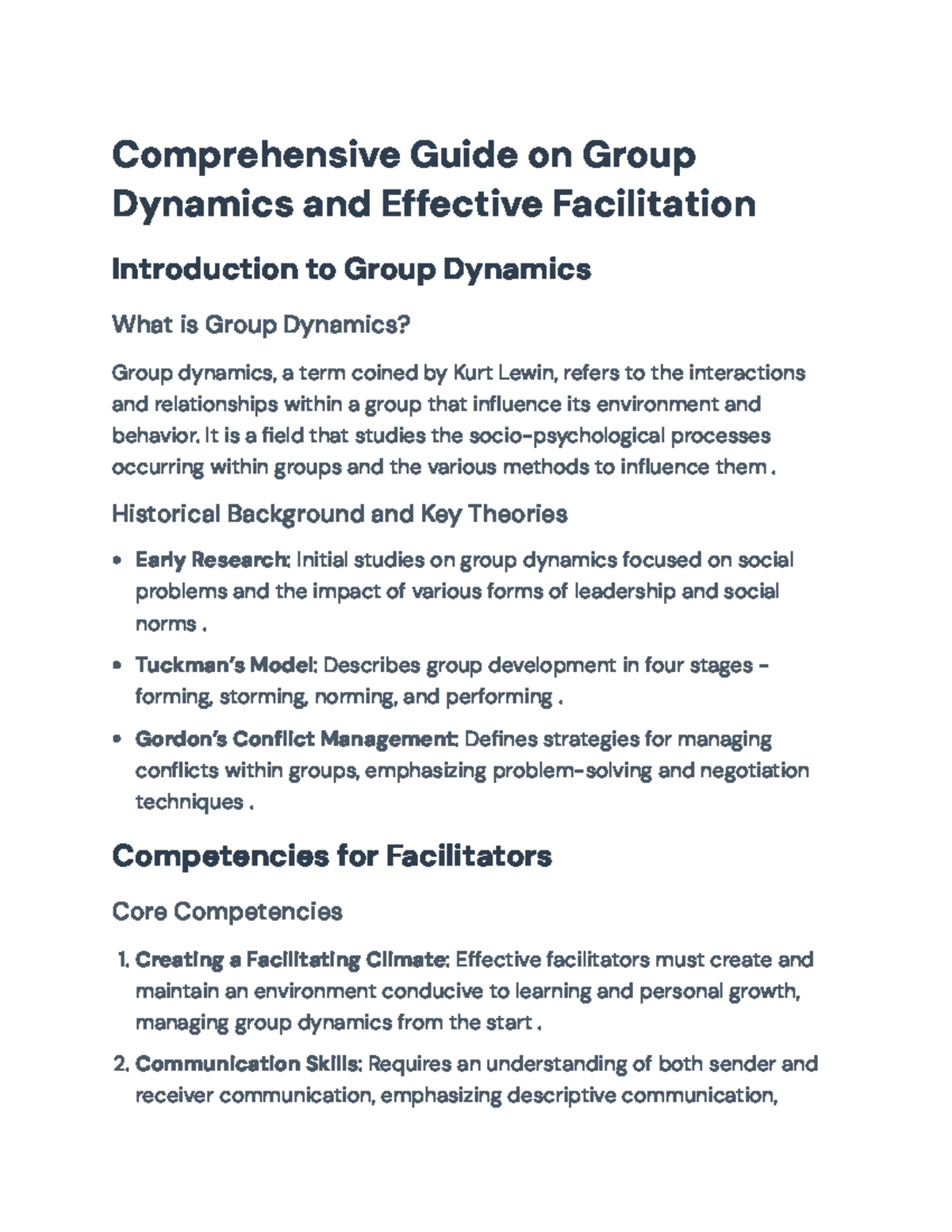Comprehensive Guide on Group Dynamics and Facilitation Techniques ...