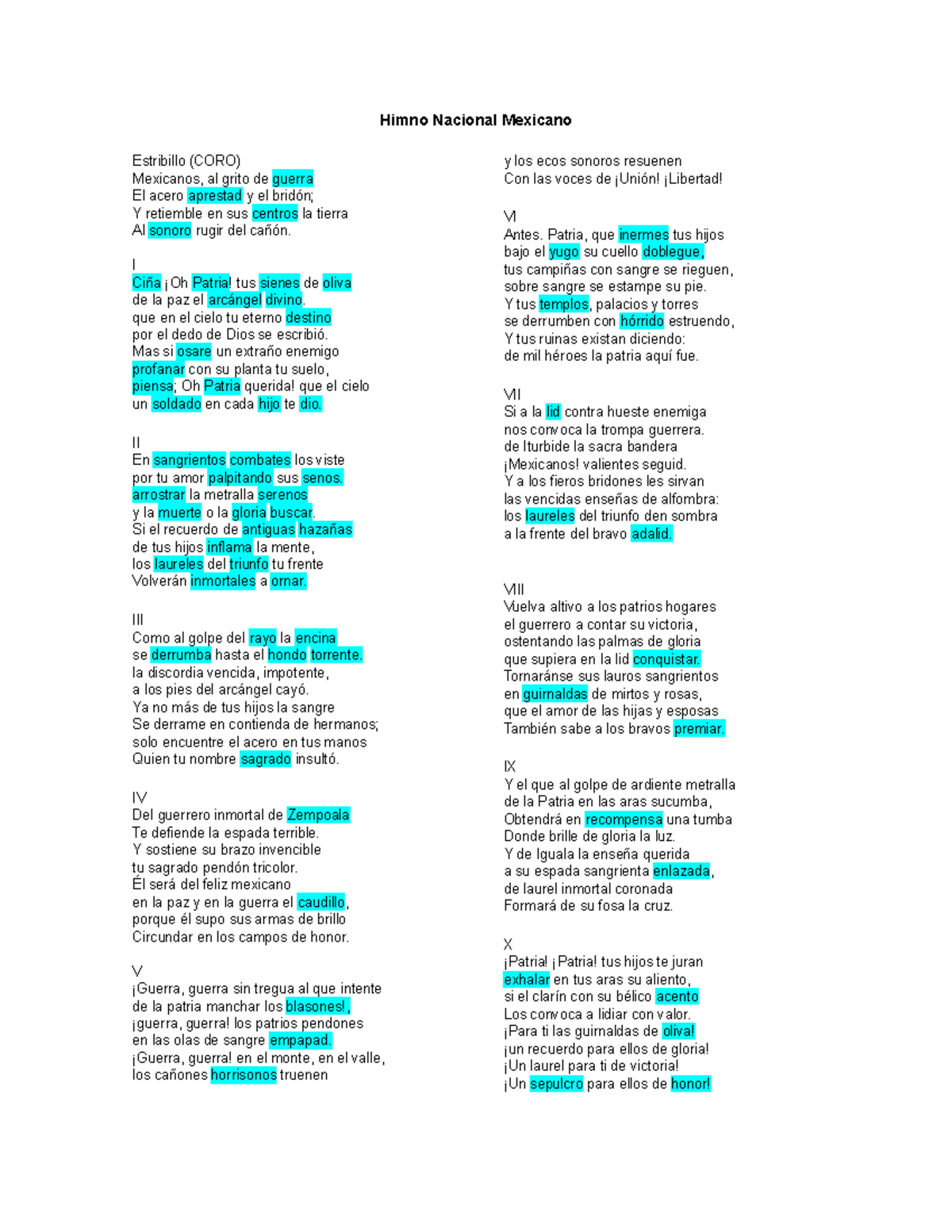 Himno Nacional Mexicano: Historia y Significado (MÚSICA) - Studocu