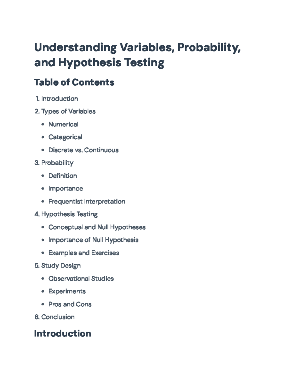 Statistics Fundamentals: Variables, Probability & Hypothesis Testing ...