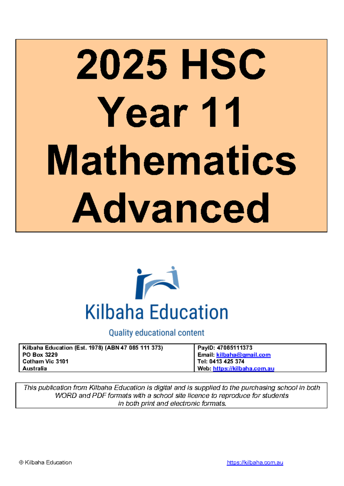 2025 HSC Year 11 Mathematics Advanced Trial Exam Notes - Studocu