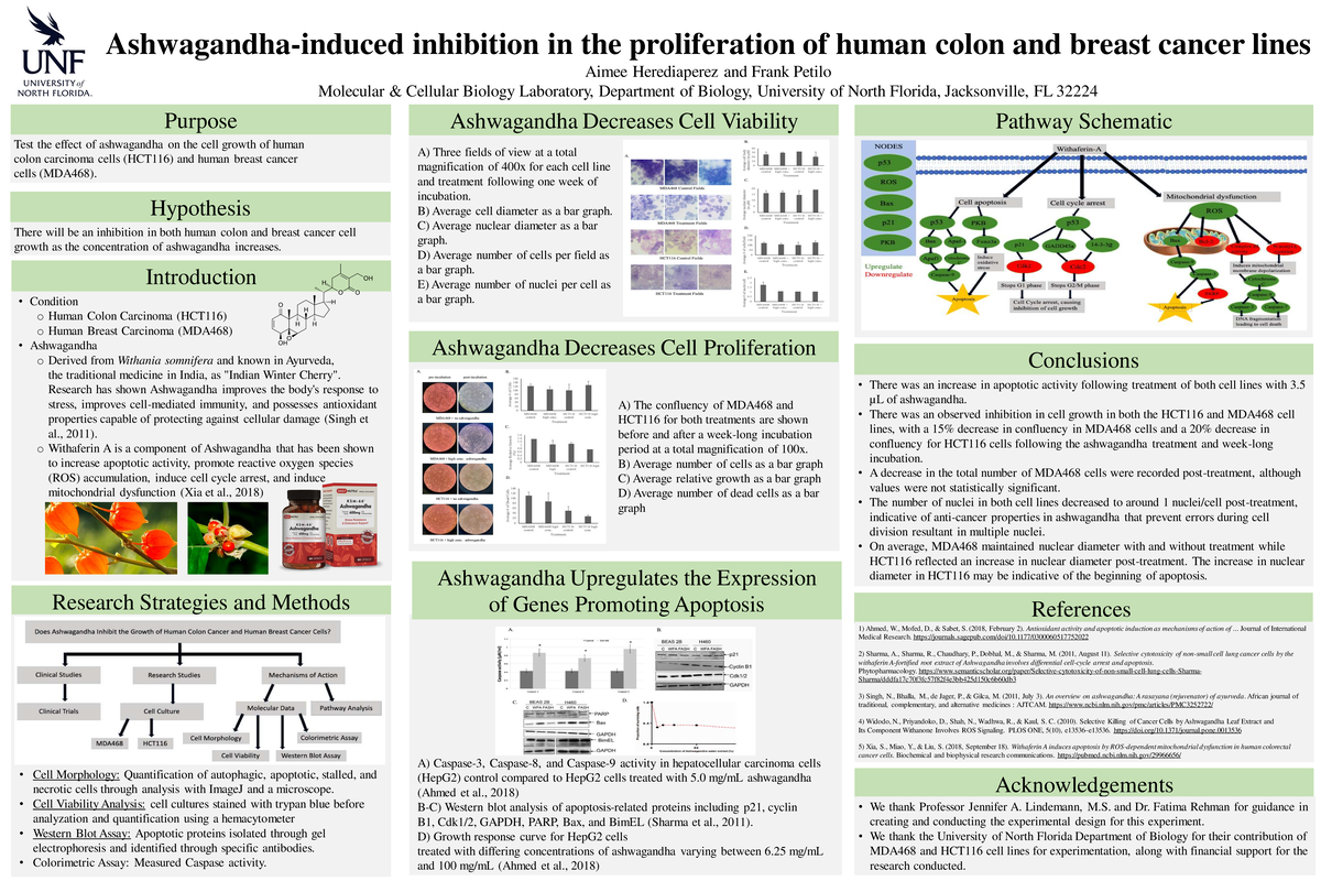 Final Poster Project: Inhibition of HCT116 & MDA468 by Ashwagandha ...
