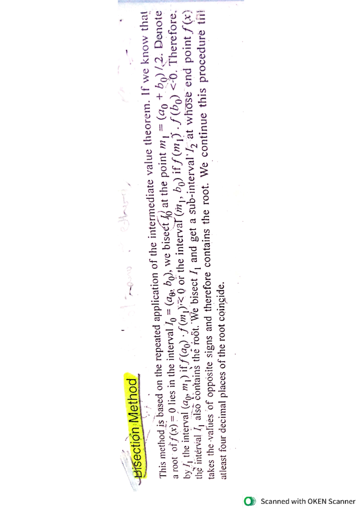 Bisection Method Overview Numerical Analysis Maths Studocu