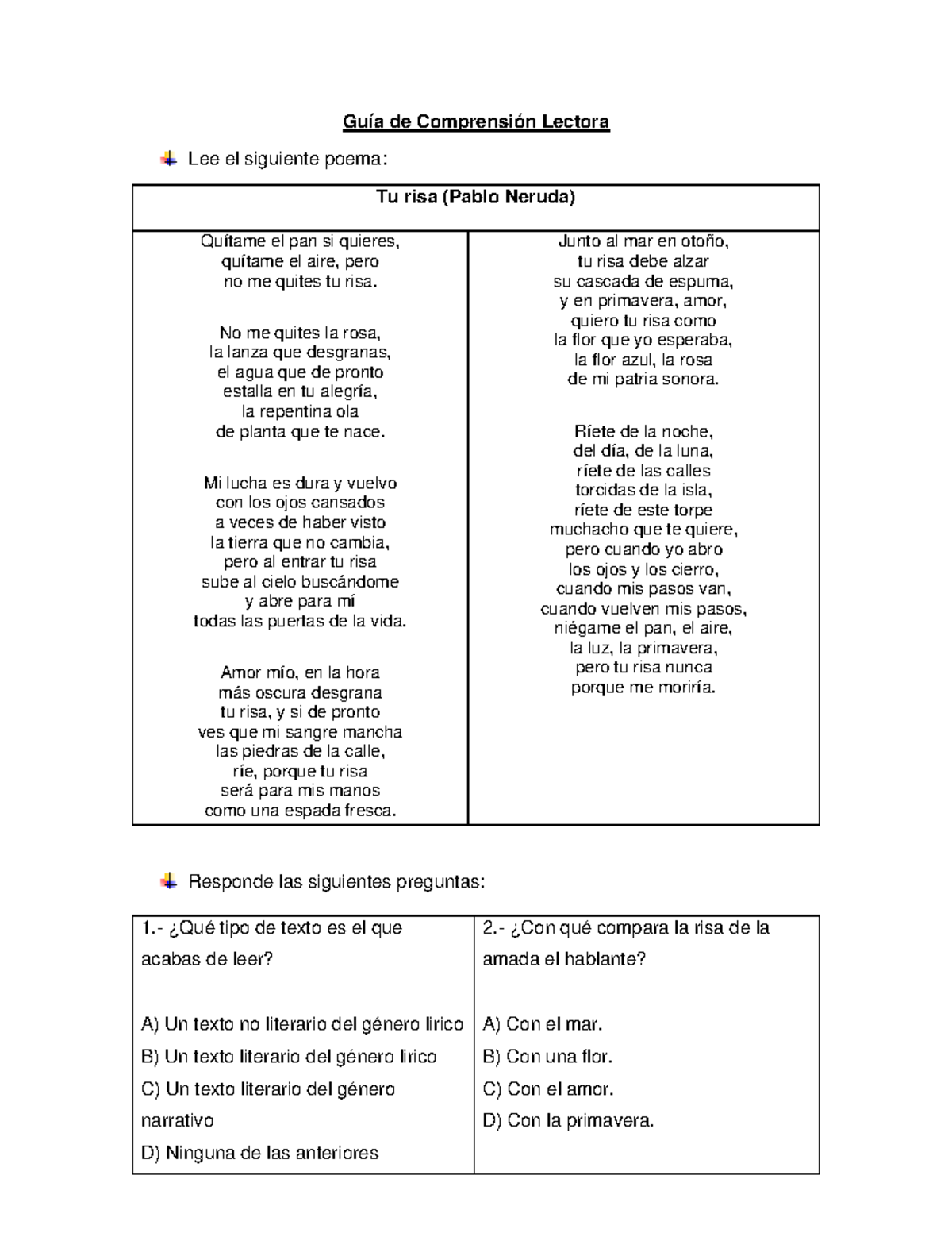 Guía de Comprensión Lectora - Guía de Comprensión Lectora Lee el ...