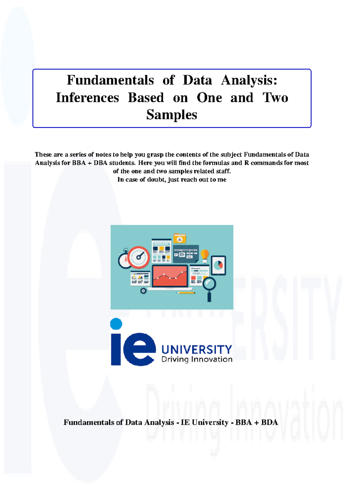 Fundamentals of Data Analysis Notes for BBA + DBA - 1 & 2 Sample ...