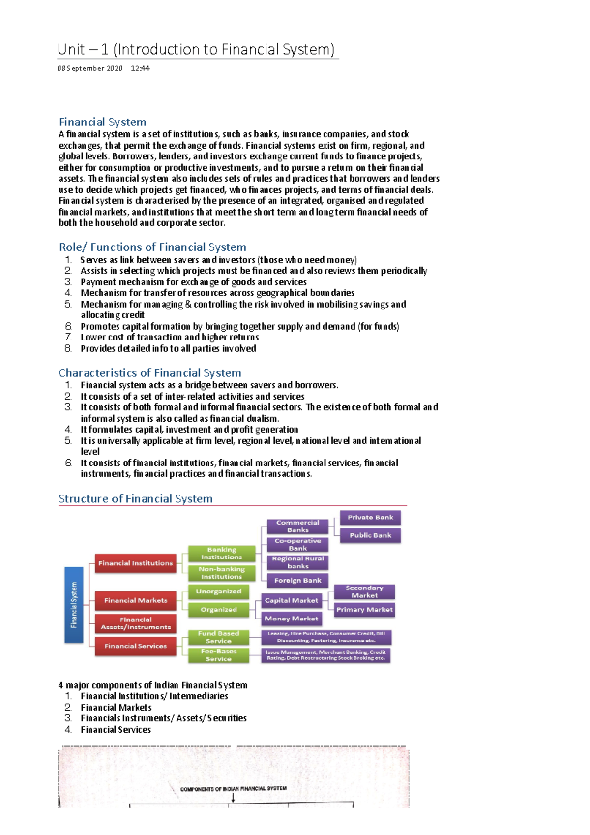 Unit 1 - Introduction to Financial System - Financial Systems and ...