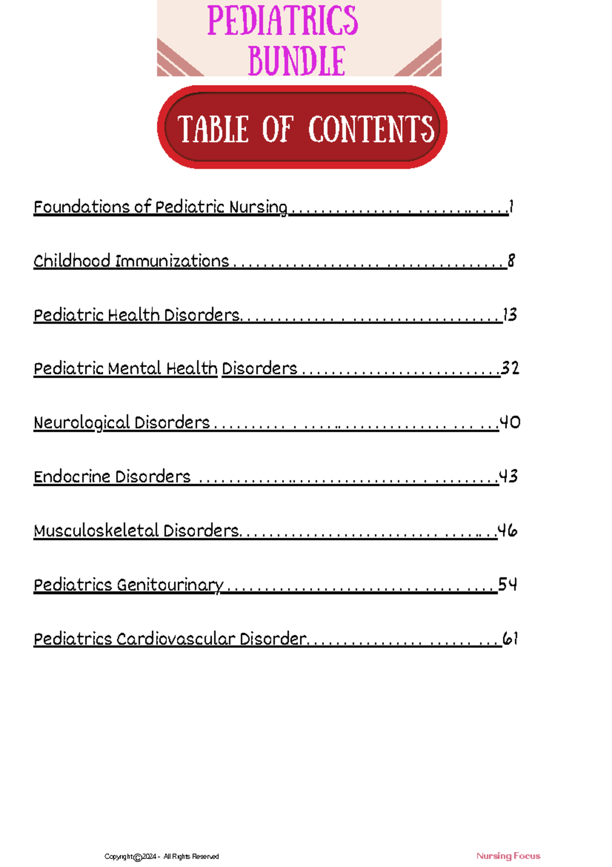Pediatrics Nursing Bundle - ####### Foundations of Pediatric Nursing